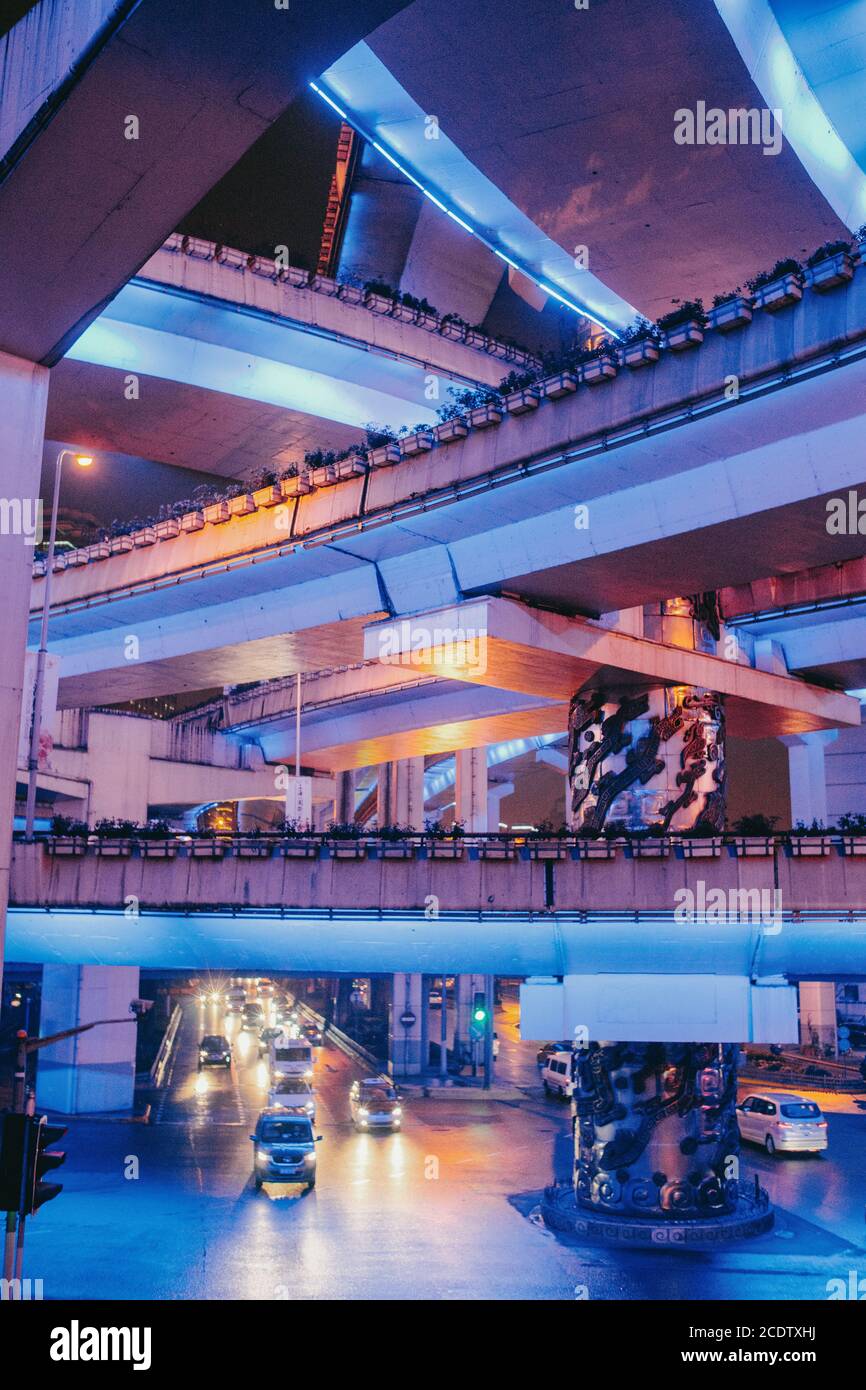 Yan'an elevated road flyover interchange Stock Photo - Alamy