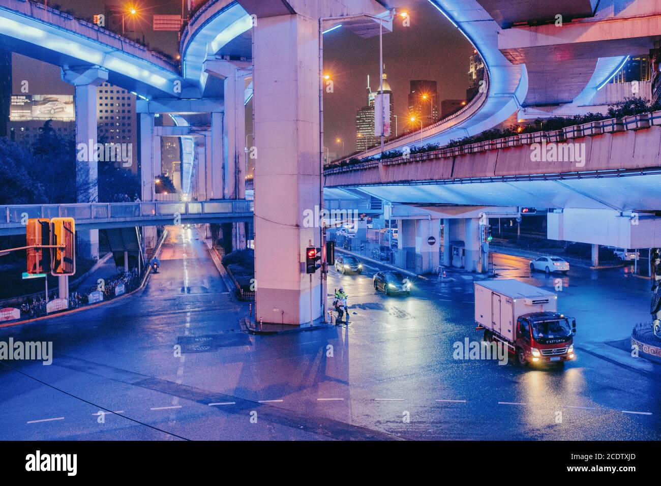 Yan'an elevated road flyover interchange Stock Photo - Alamy