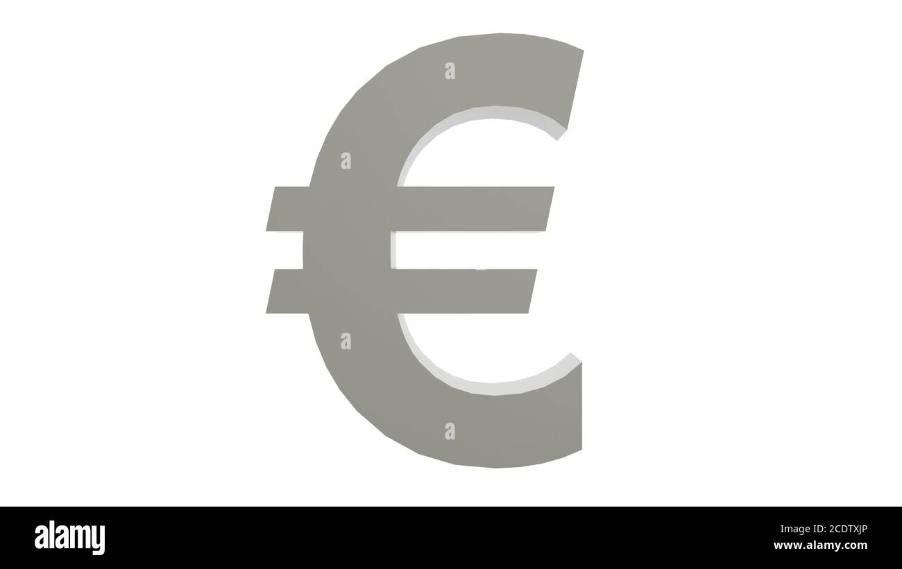 Gray euro silver sign icon Isolated with white background. 3d render ...