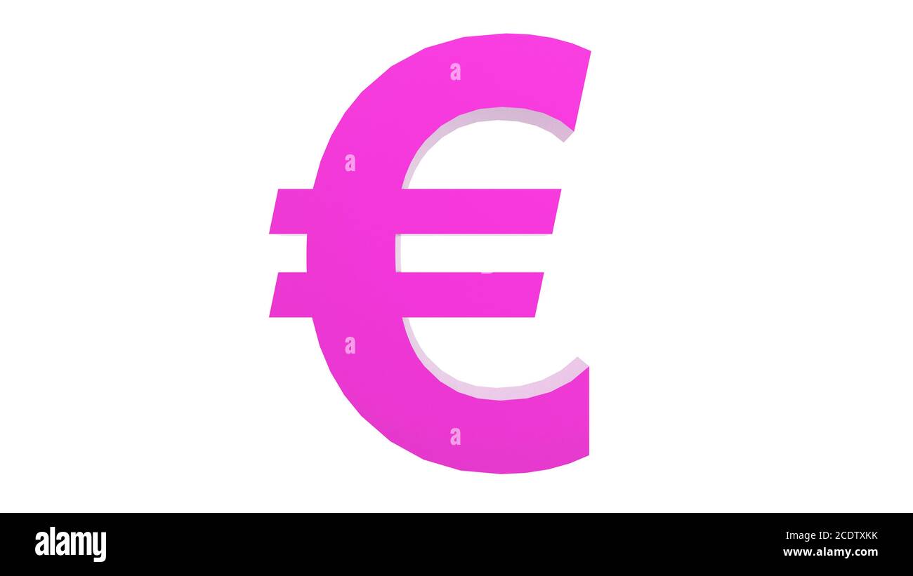 Pink euro gold sign icon Isolated with white background. 3d render ...
