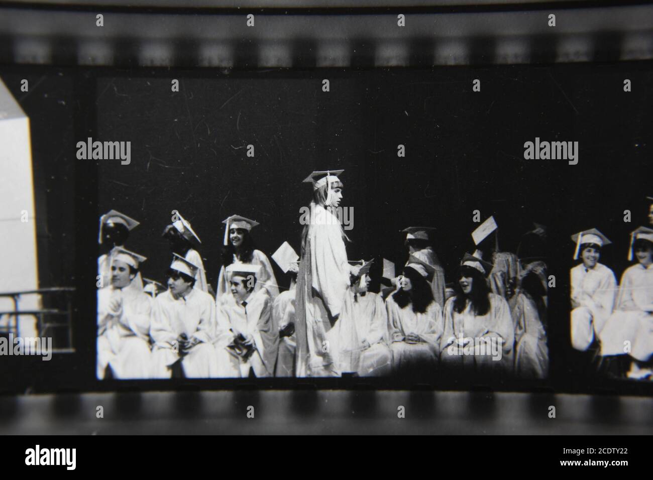 Fine 1970s vintage black and white photography of a formal graduation ...