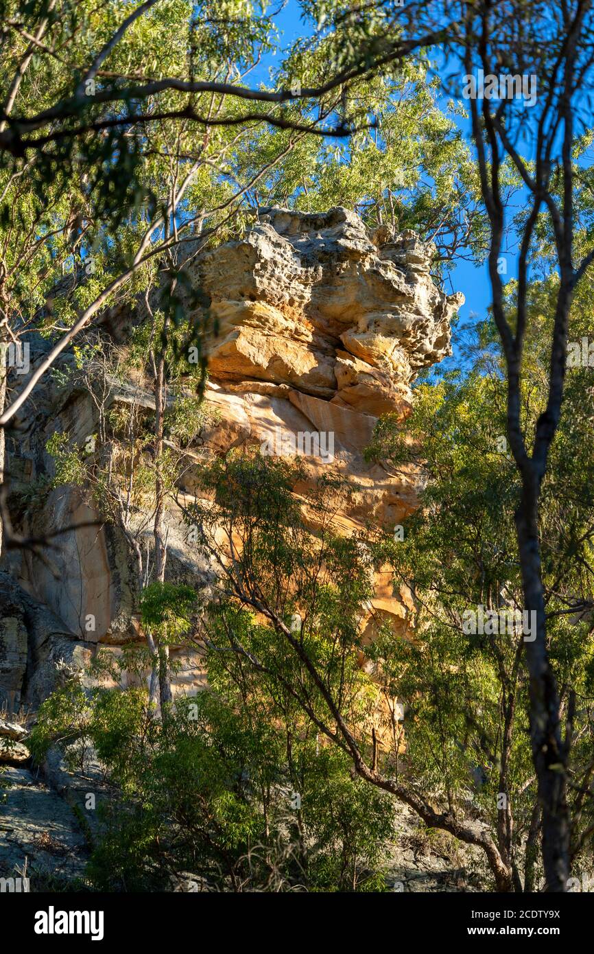 Sandstone cliffs at Cania Gorge National Park, Queensland, Australia ...