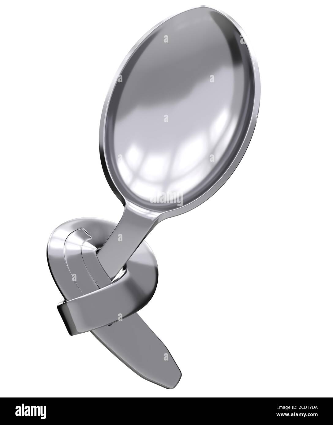 curved chrome spoon on white background 3d illustration Stock Photo - Alamy