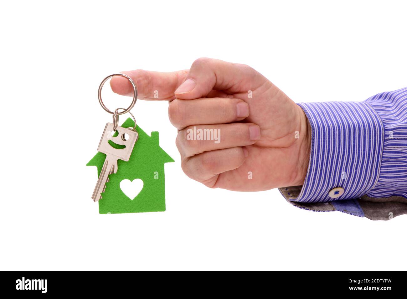 house key on ring in hand of real estate agent Stock Photo - Alamy