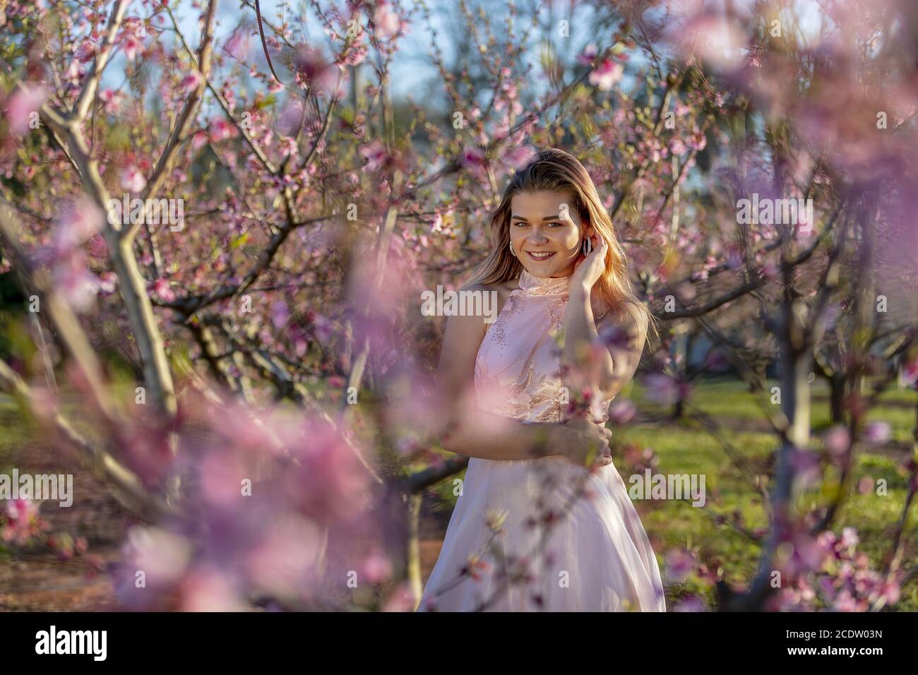 Young Brunette Teenager Posing For Prom Pictures Stock Photo - Alamy
