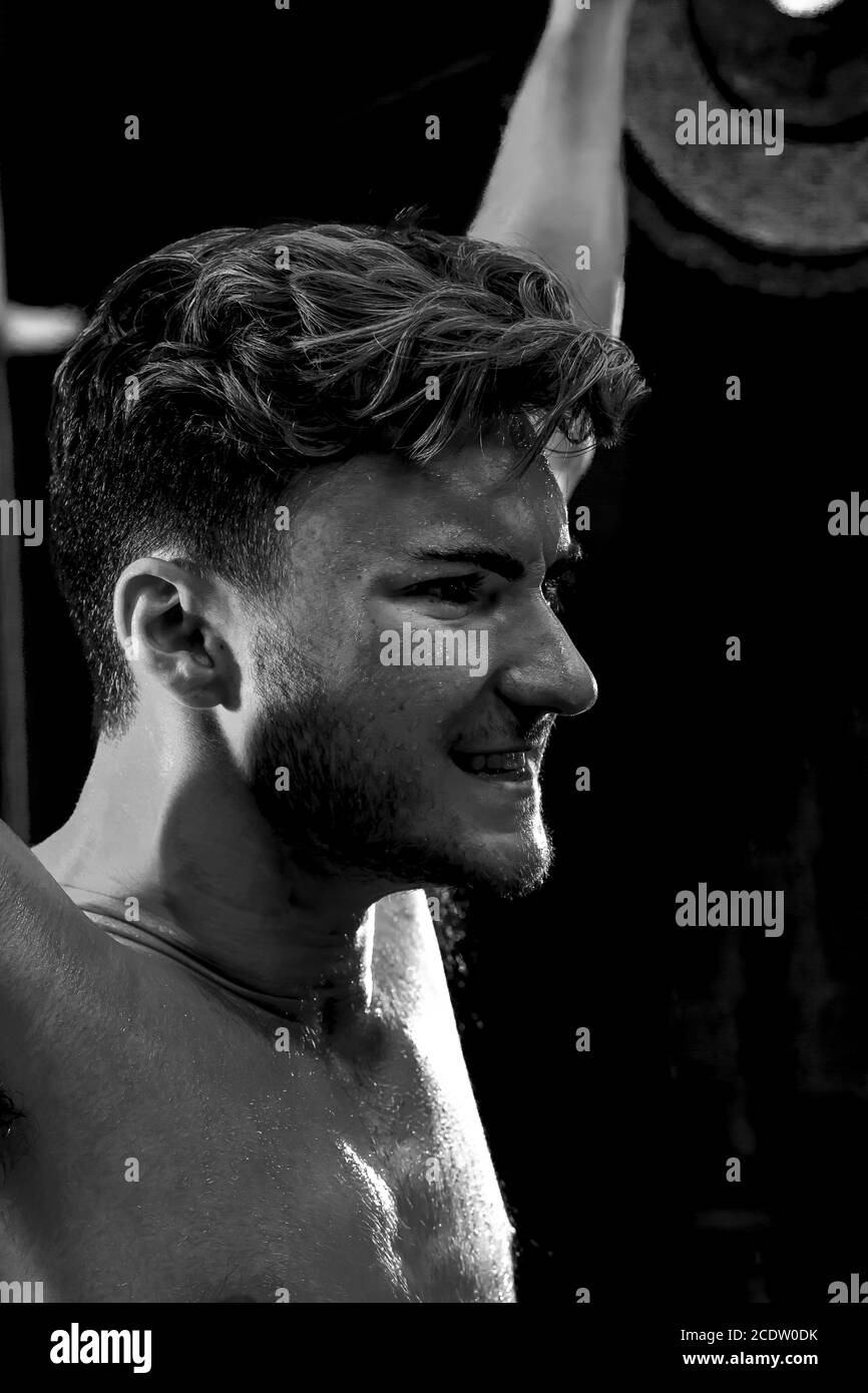 Workout athlete Black and White Stock Photos & Images - Alamy