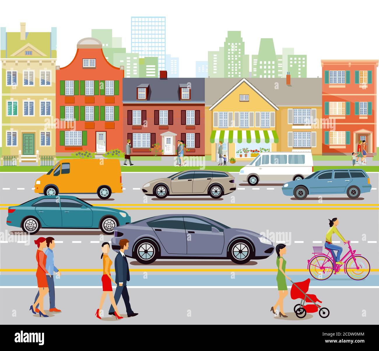 Pedestrians and car hi-res stock photography and images - Alamy
