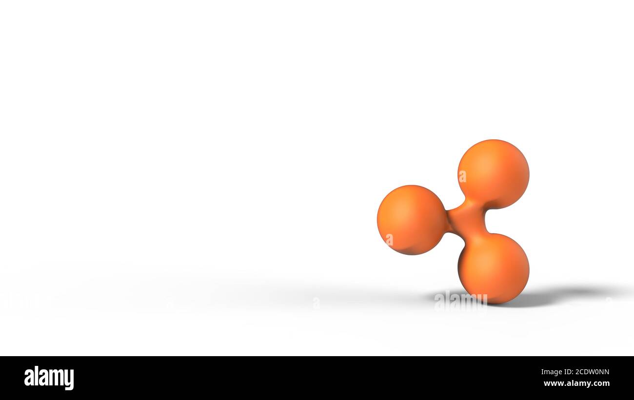 Orange xrp ripple gold sign icon Isolated with white background. 3d ...