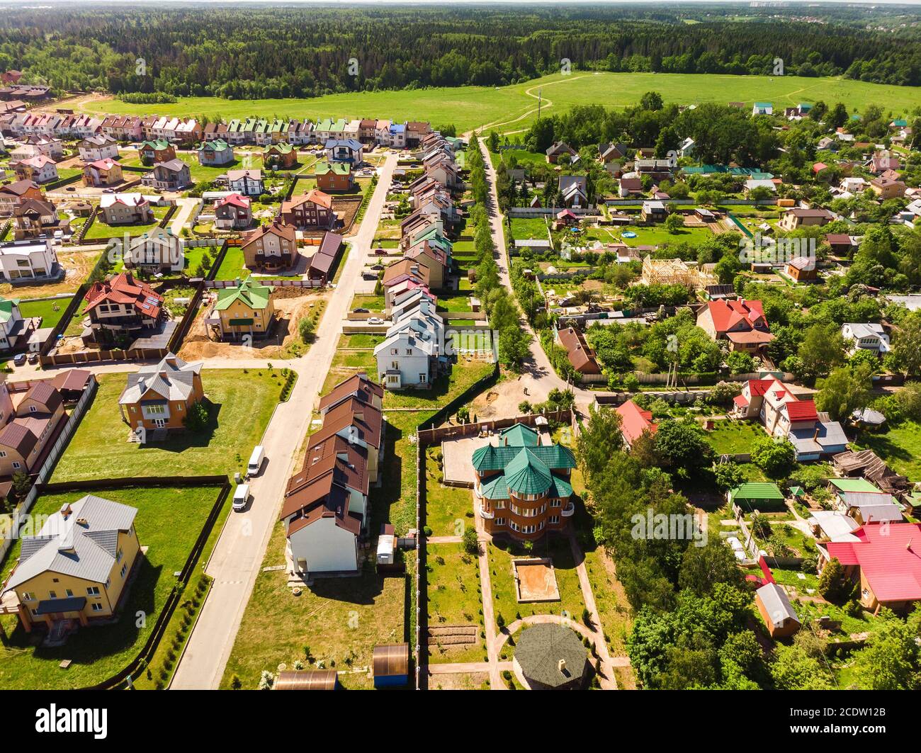 The aerial view of countryside near Moscow, Russia Stock Photo - Alamy