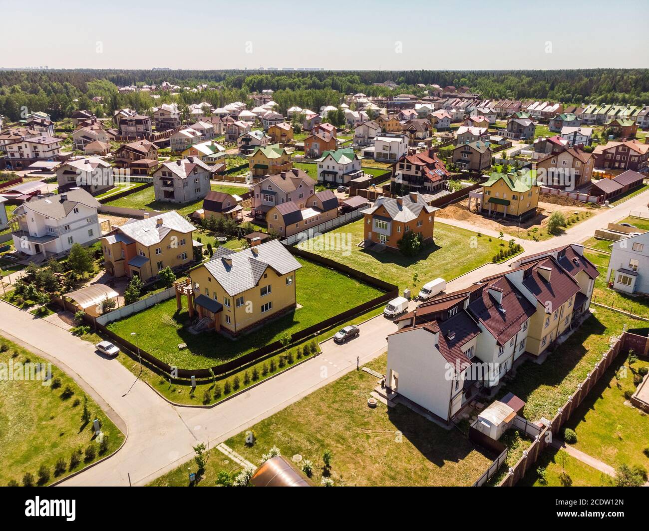 Modern cottage village near Moscow, Russia Stock Photo - Alamy