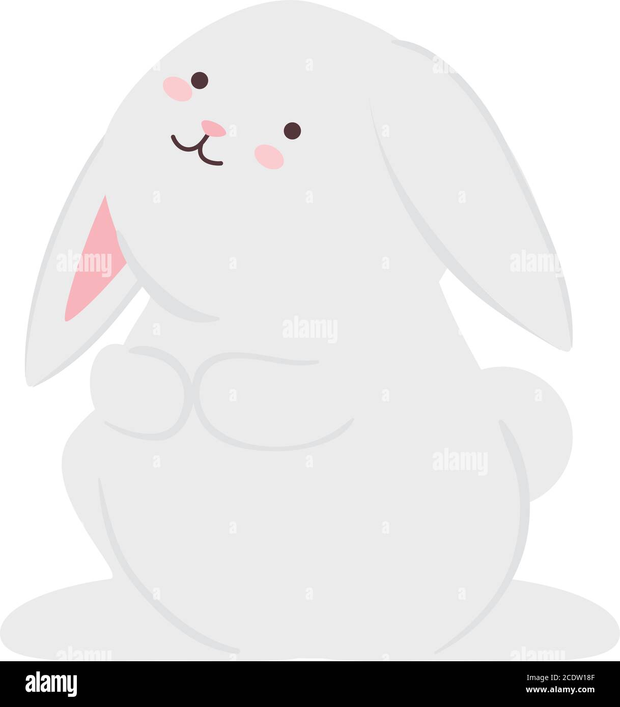 Isolated cute white rabbit cartoon vector design Stock Vector Image ...