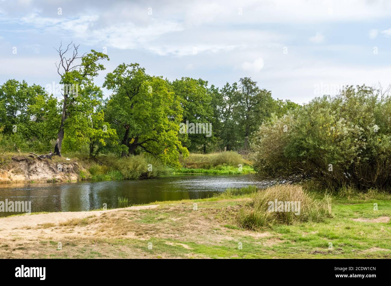 Colorful riverside ladscape Stock Photo - Alamy