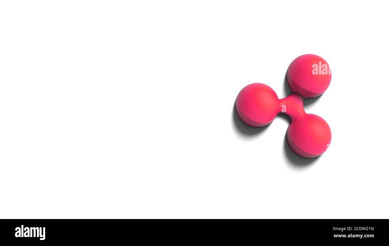 Red xrp ripple gold sign icon Isolated with white background. 3d render ...