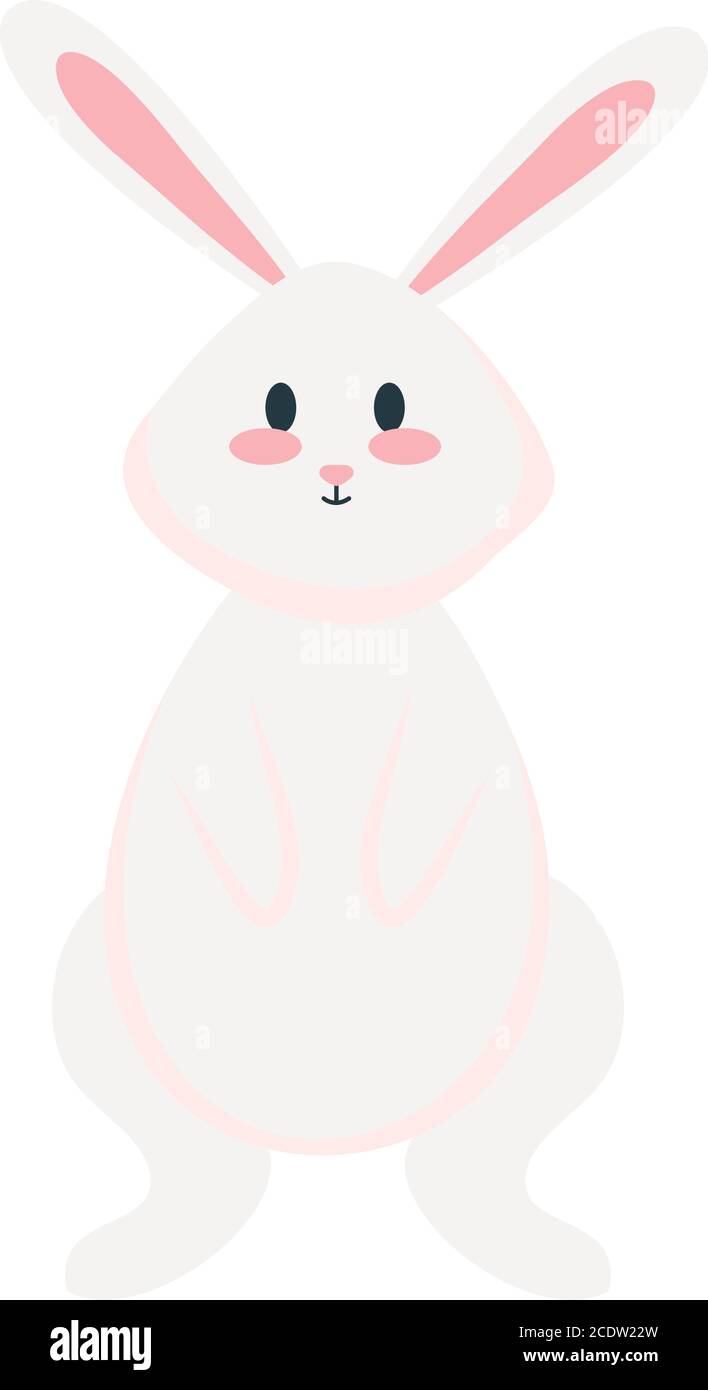 Isolated cute white rabbit cartoon vector design Stock Vector Image ...