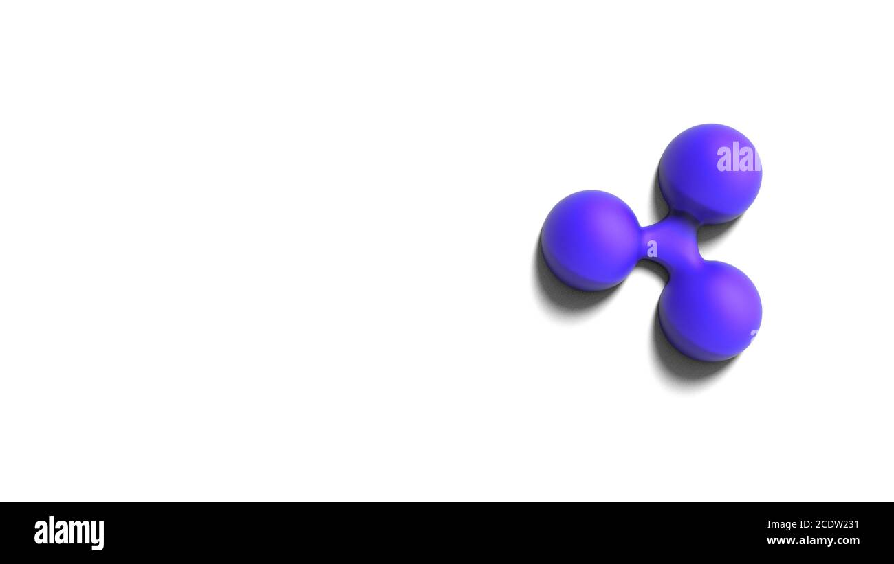 Blue xrp ripple gold sign icon Isolated with white background. 3d ...