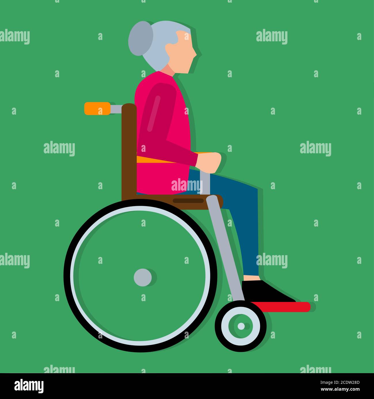 Retirement wheelchair icon flat hi-res stock photography and images - Alamy