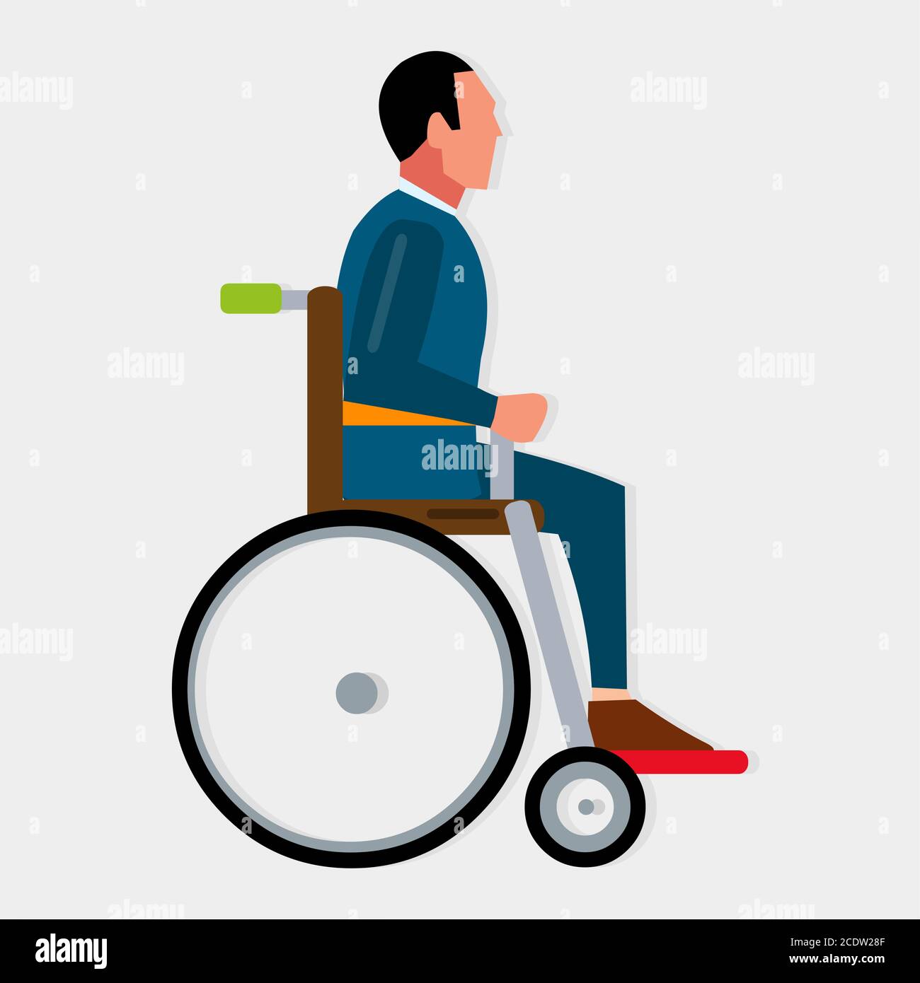 young man using wheelchair vector illustration Stock Vector Image & Art ...