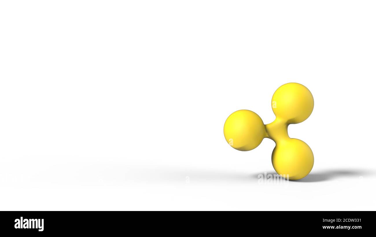 Yellow xrp ripple gold sign icon Isolated with white background. 3d ...