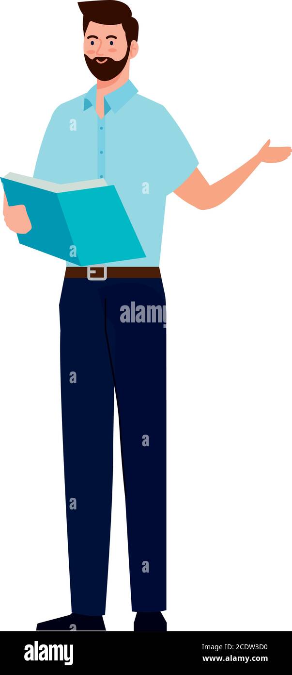 School man teacher with book vector design Stock Vector Image & Art - Alamy