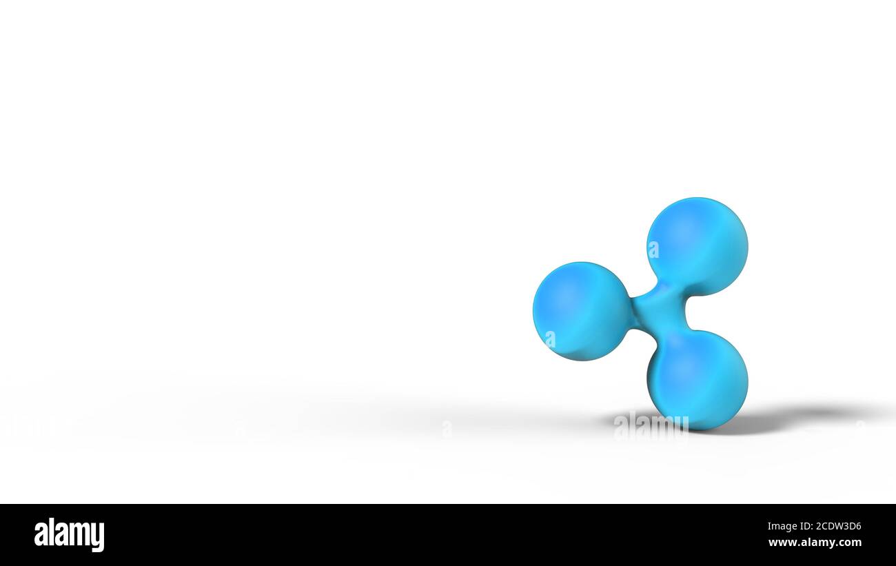 Azure xrp ripple gold sign icon Isolated with white background. 3d ...