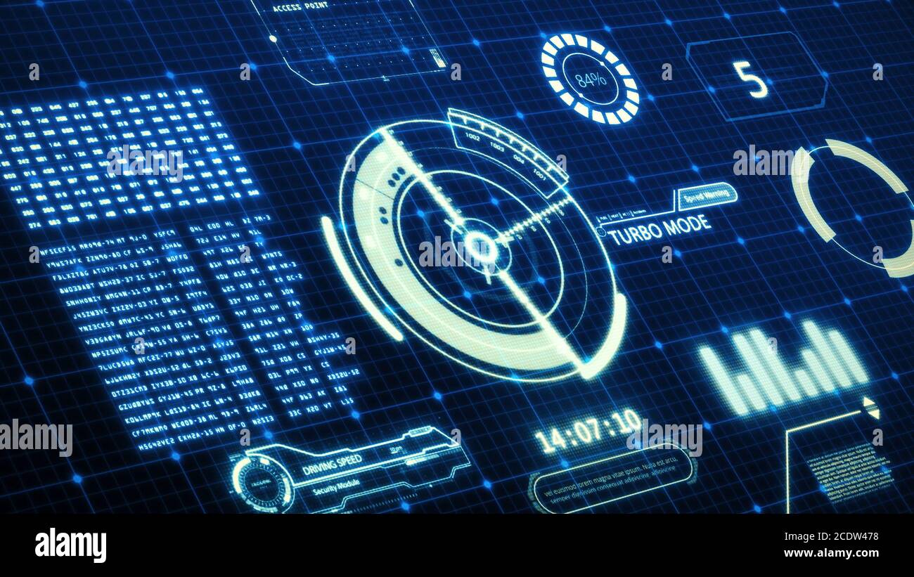 HUD driving car speed user interface computer screen display with ...