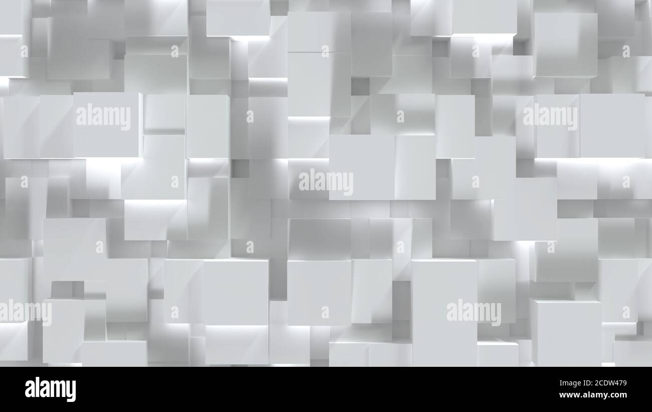 Abstract white cube block on random level surface. Minimalism concept ...