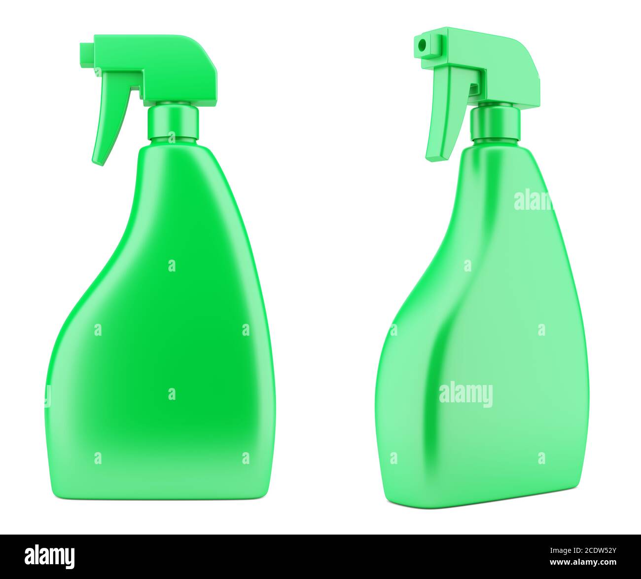 blank green plastic cleaner spray bottle template isolated on white ...