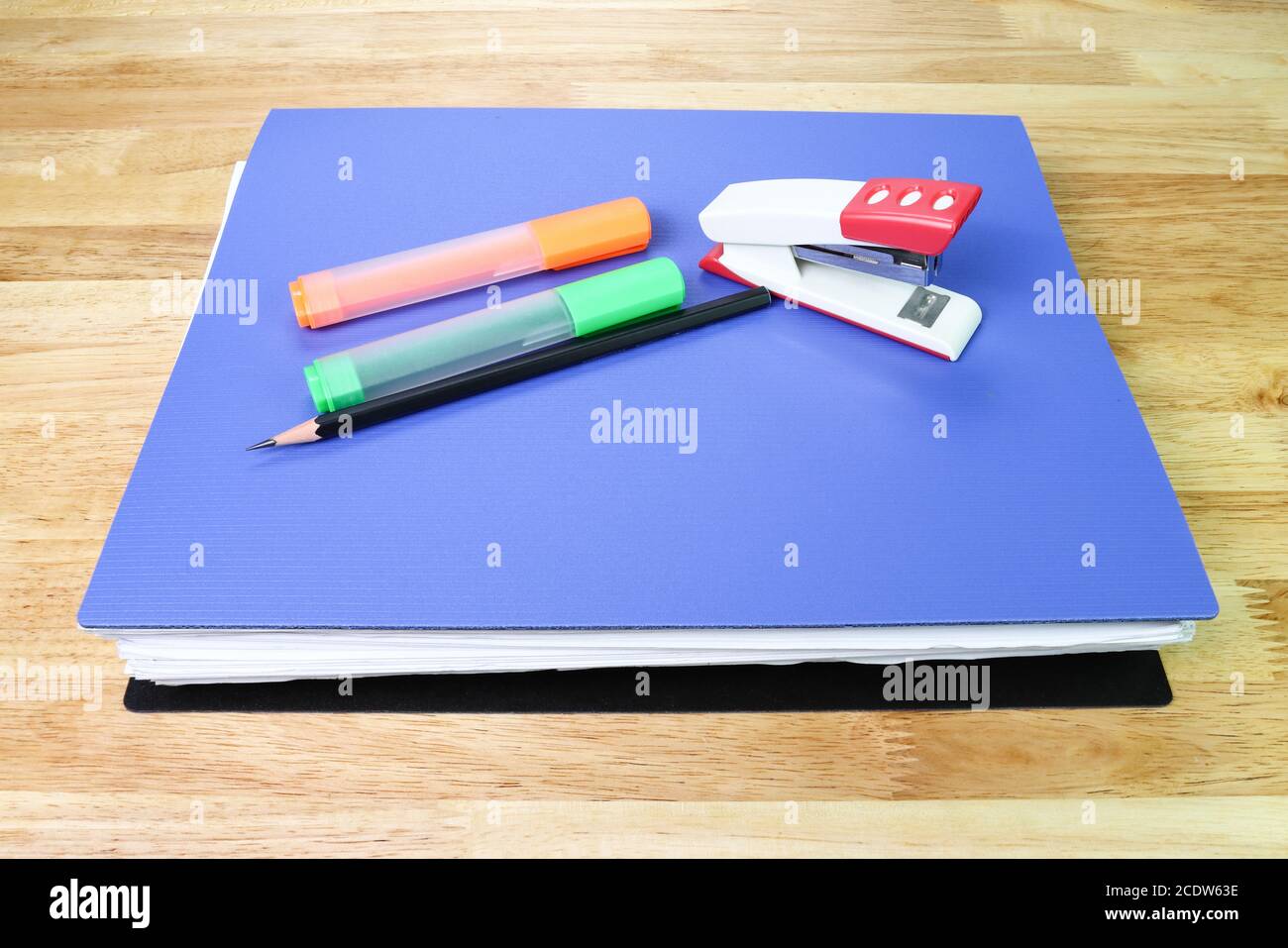 blue file folder with Color highlight and Stack paper file for office ...