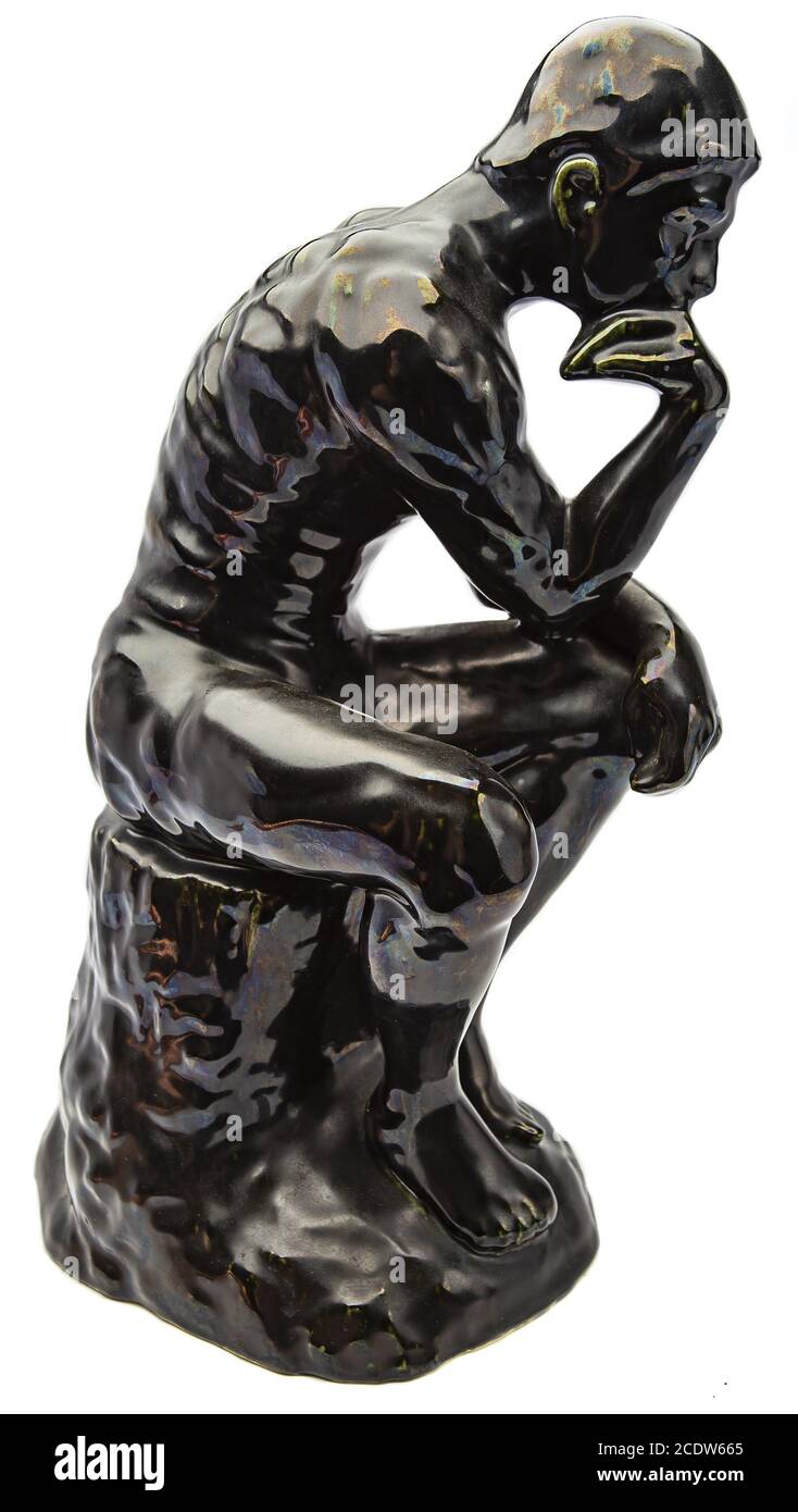 Small The thinker statue Stock Photo - Alamy