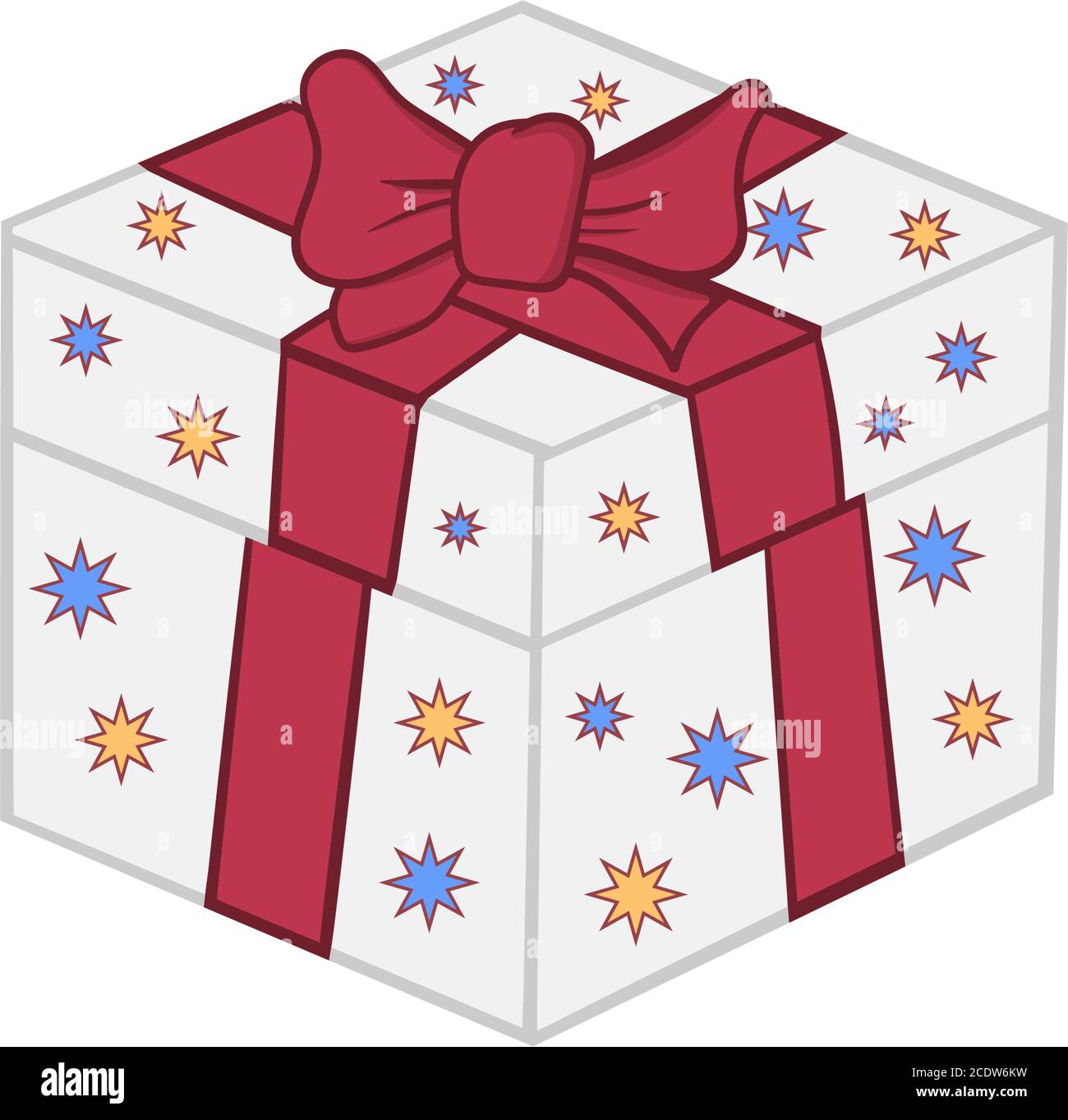 gift box with bow isolated illustration on a white background in ...