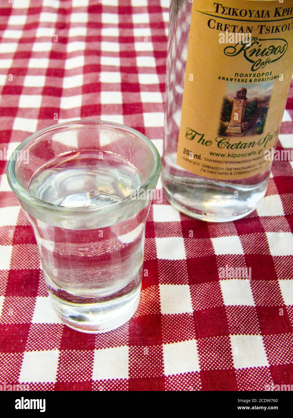 Typical drink of Tsikoudia, Raki, Crete, Greece Stock Photo - Alamy