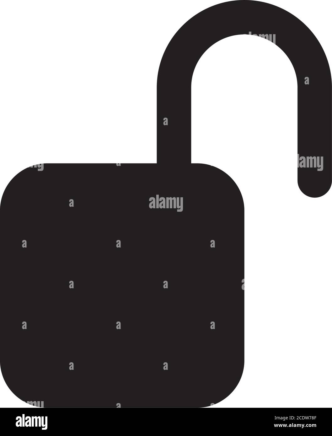 black and open padlock design of Security lock and access theme Vector ...