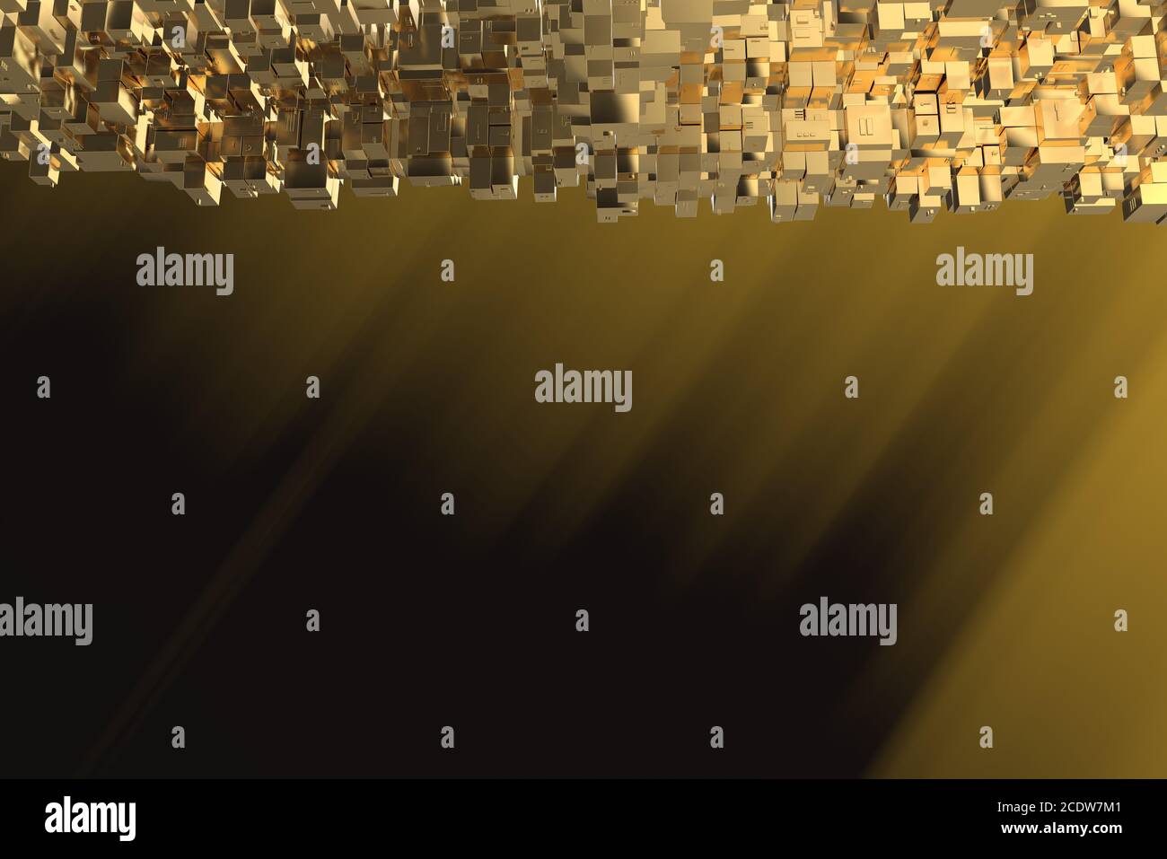 Wealth rich concept idea Golden city at sunset rays Abstract space ...