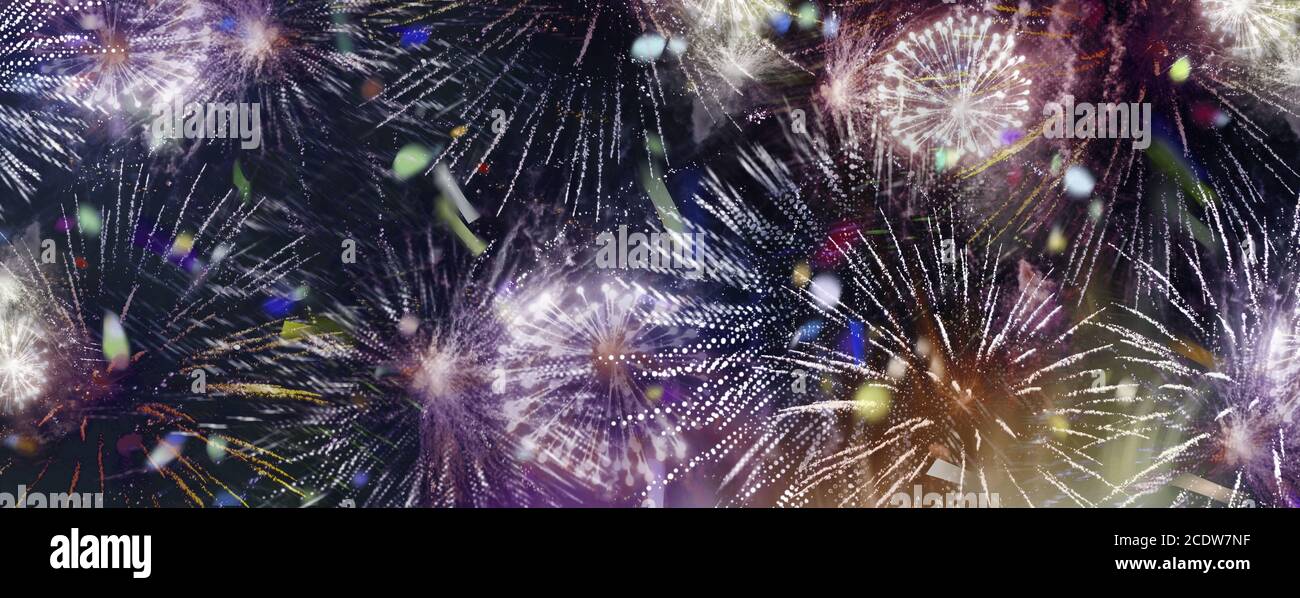 stars and lights pattern of bright sparkling colorful fireworks with ...