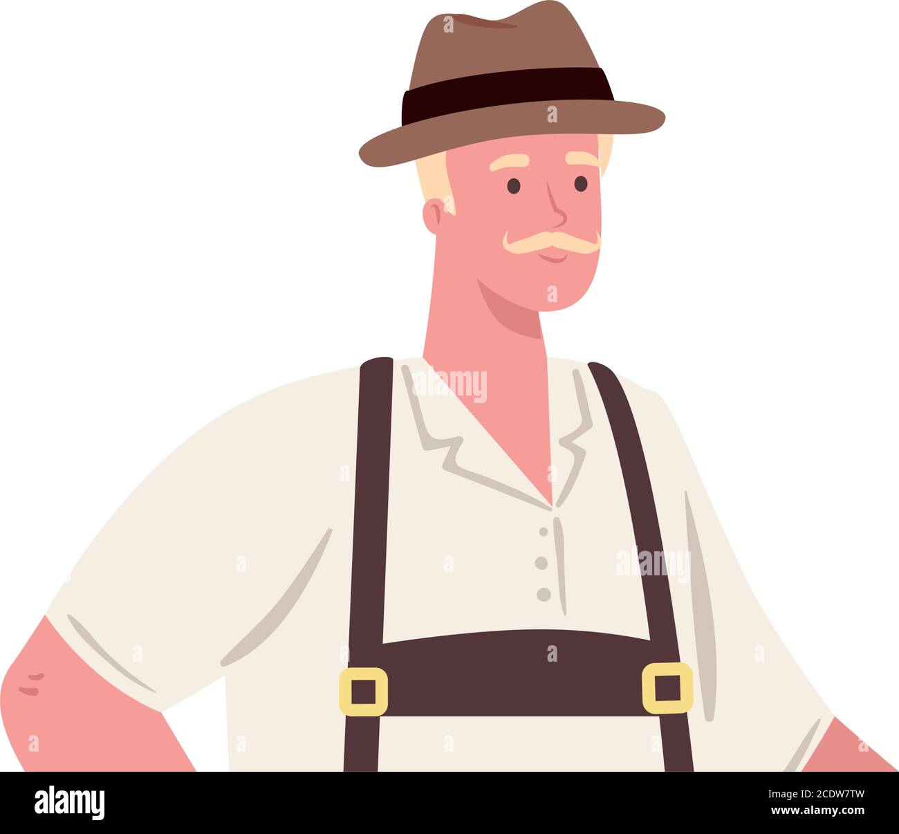 oktoberfest old man cartoon with traditional cloth vector design Stock ...