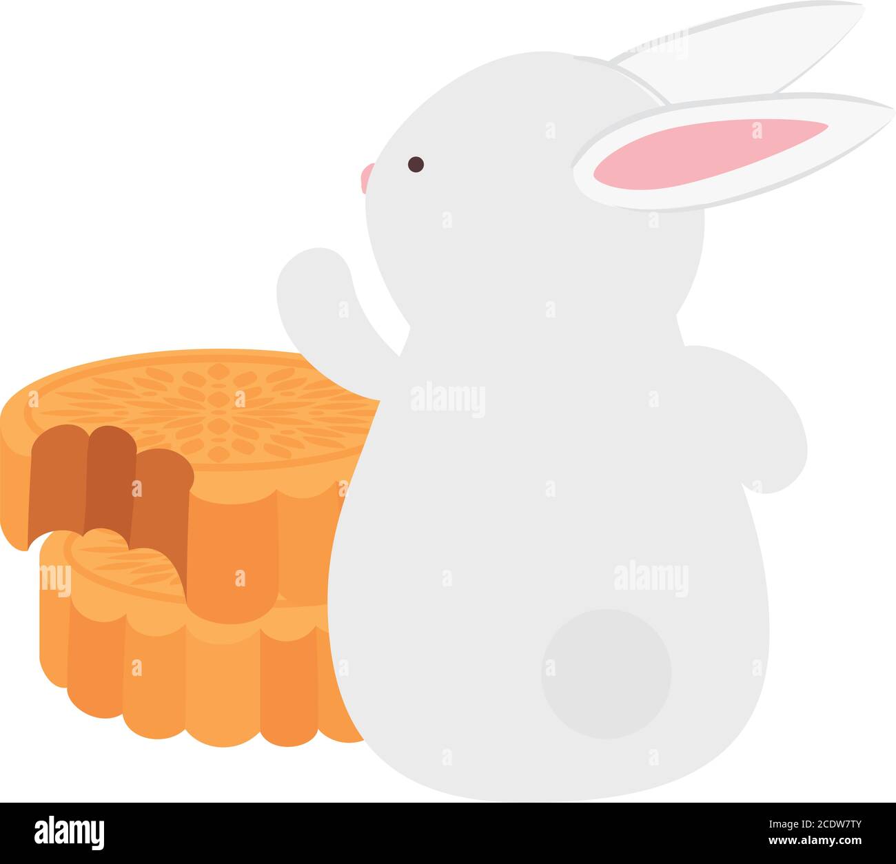 rabbit with mooncakes of happy mid autumn festival vector design Stock ...