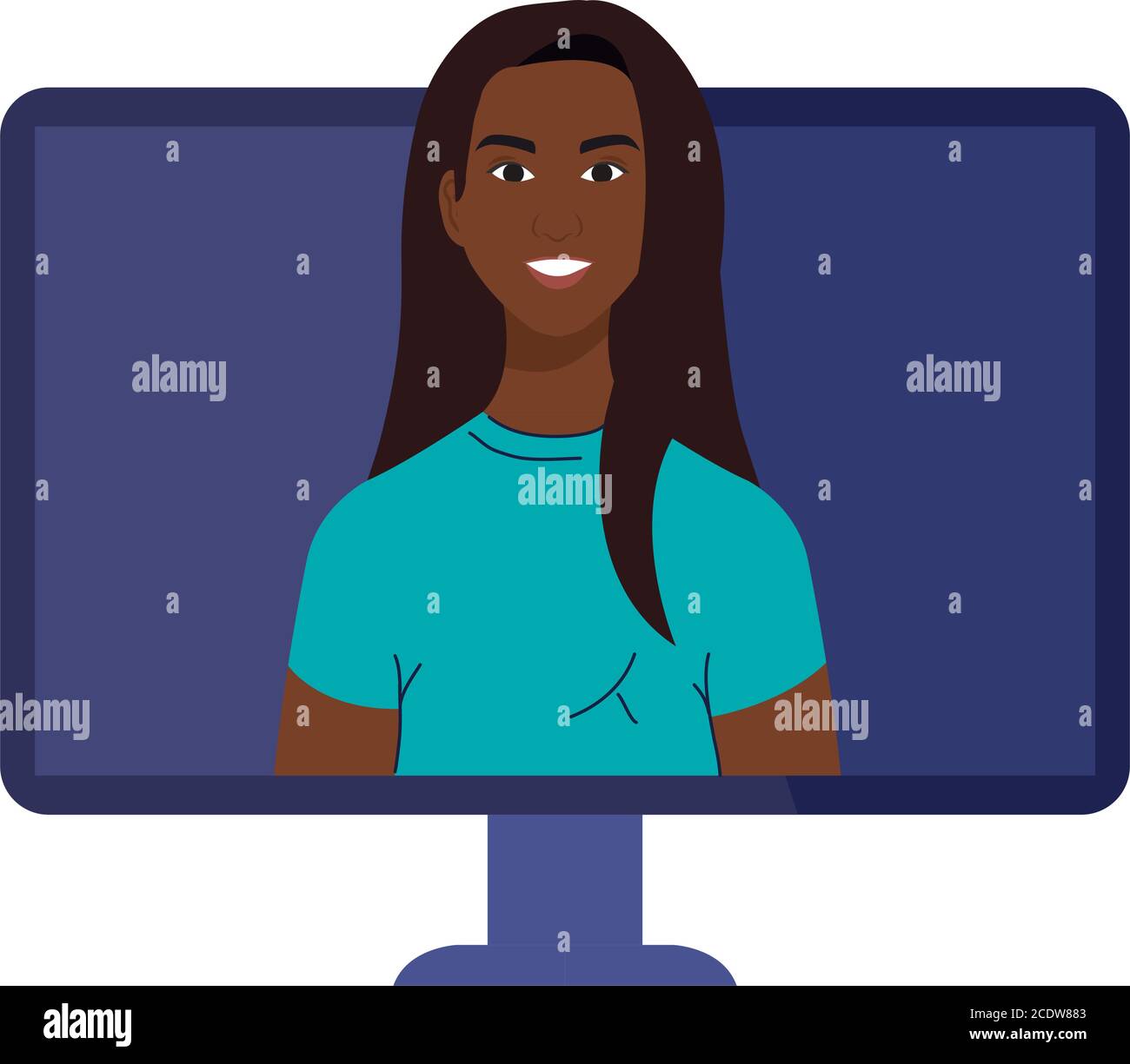 black woman cartoon in computer vector design Stock Vector Image & Art ...