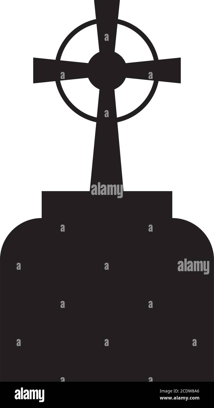 grave with cross design, death tomb cementary and scary theme Vector ...