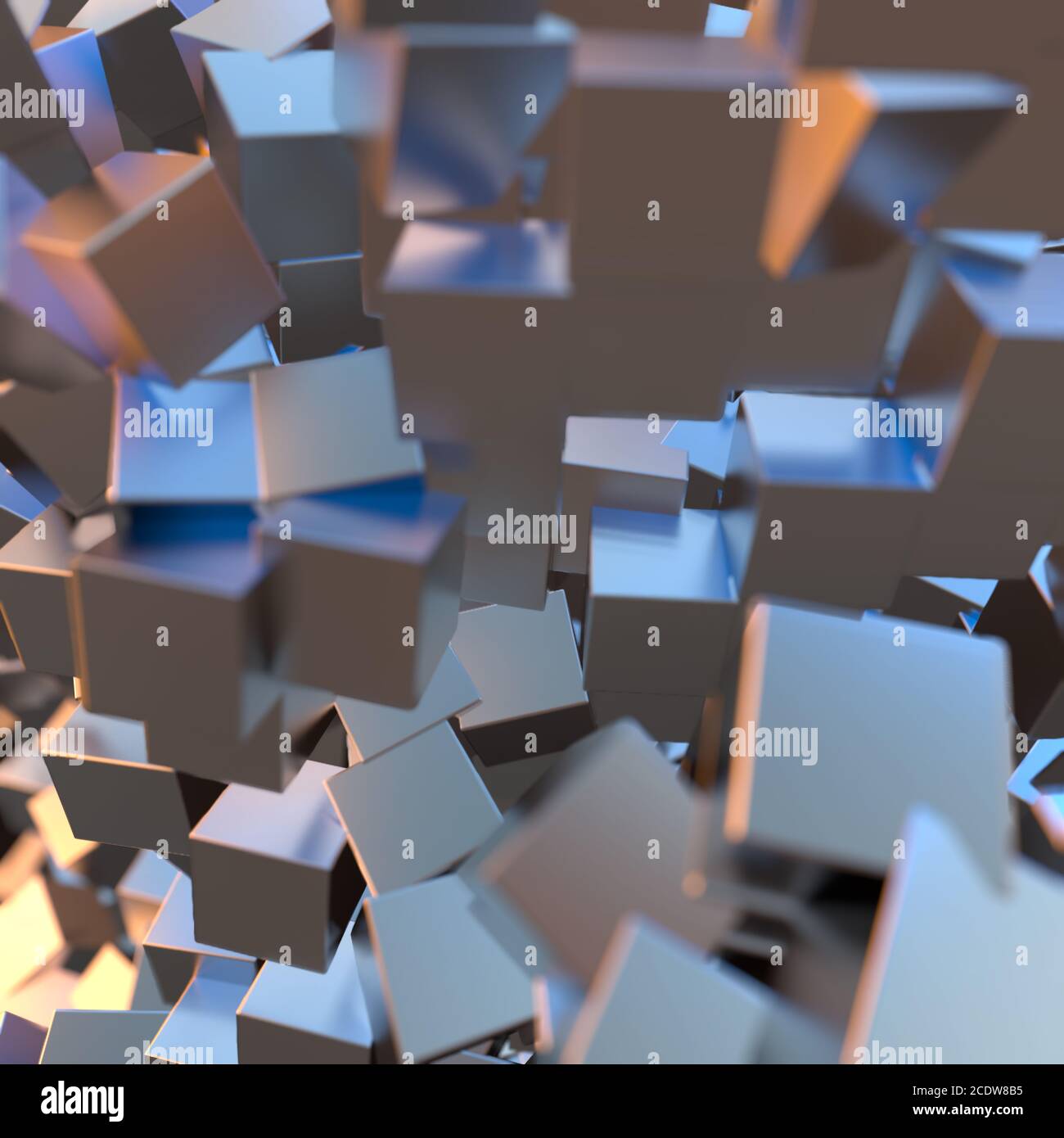 Silver or white gold platinum blocks cubes background. Modeling 3d ...