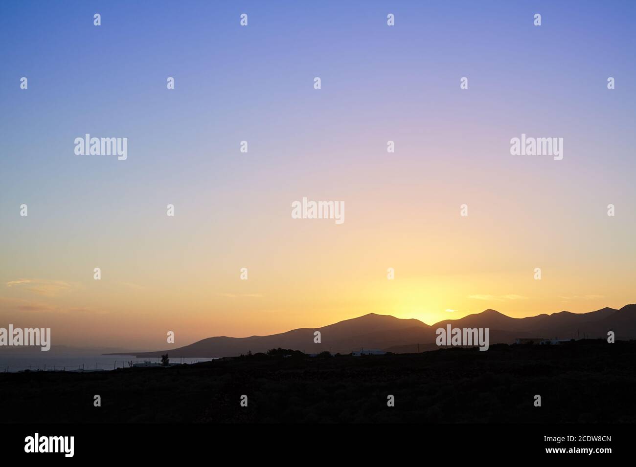 Sunset on Lanzarote Stock Photo - Alamy