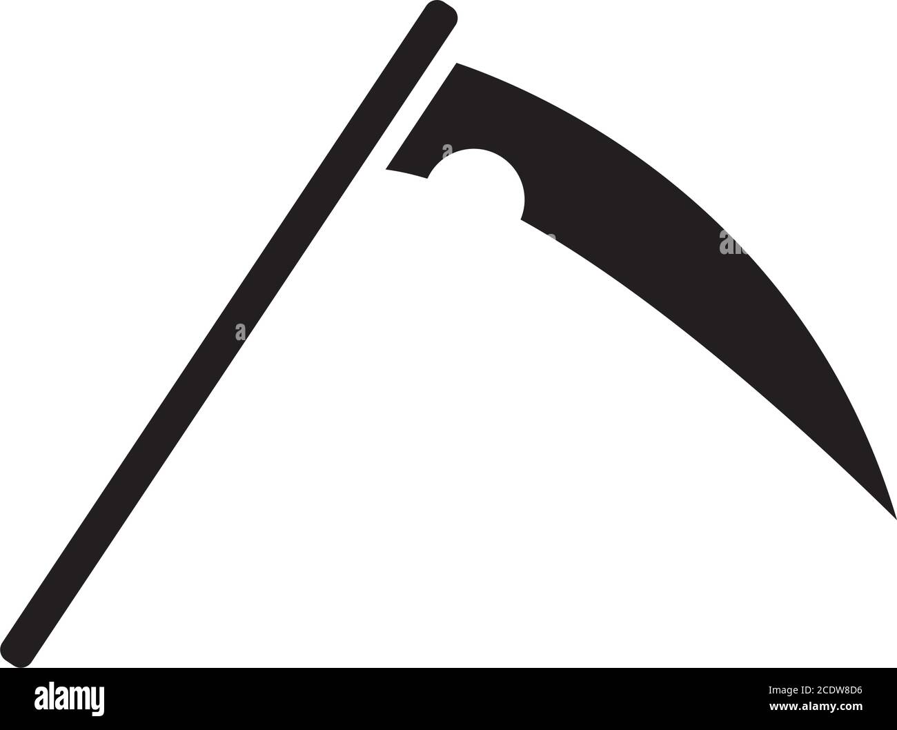 Halloween scythe silhouette style icon design, Holiday and scary theme ...