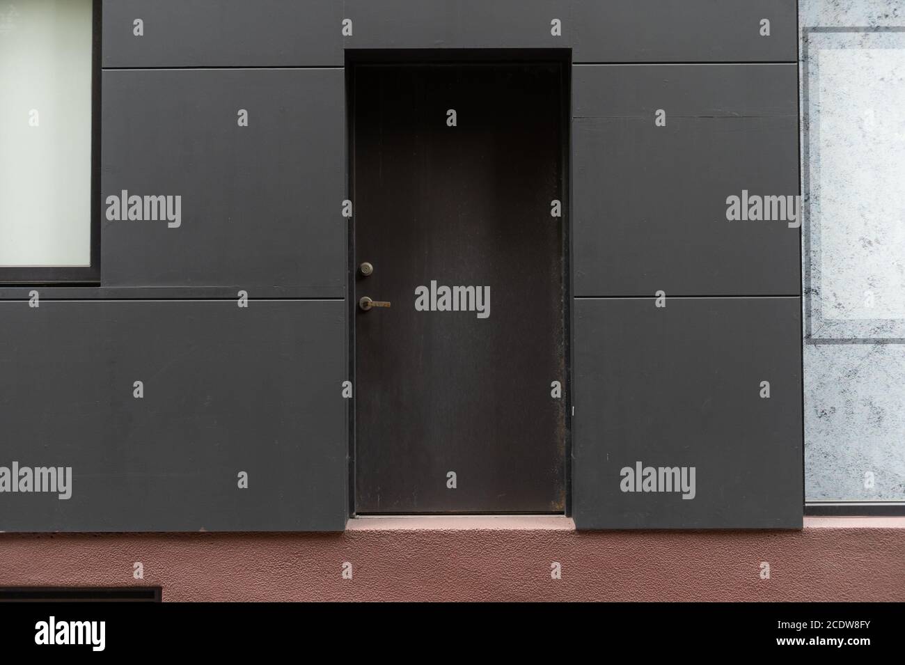 sidewalk by street wall & door Stock Photo - Alamy