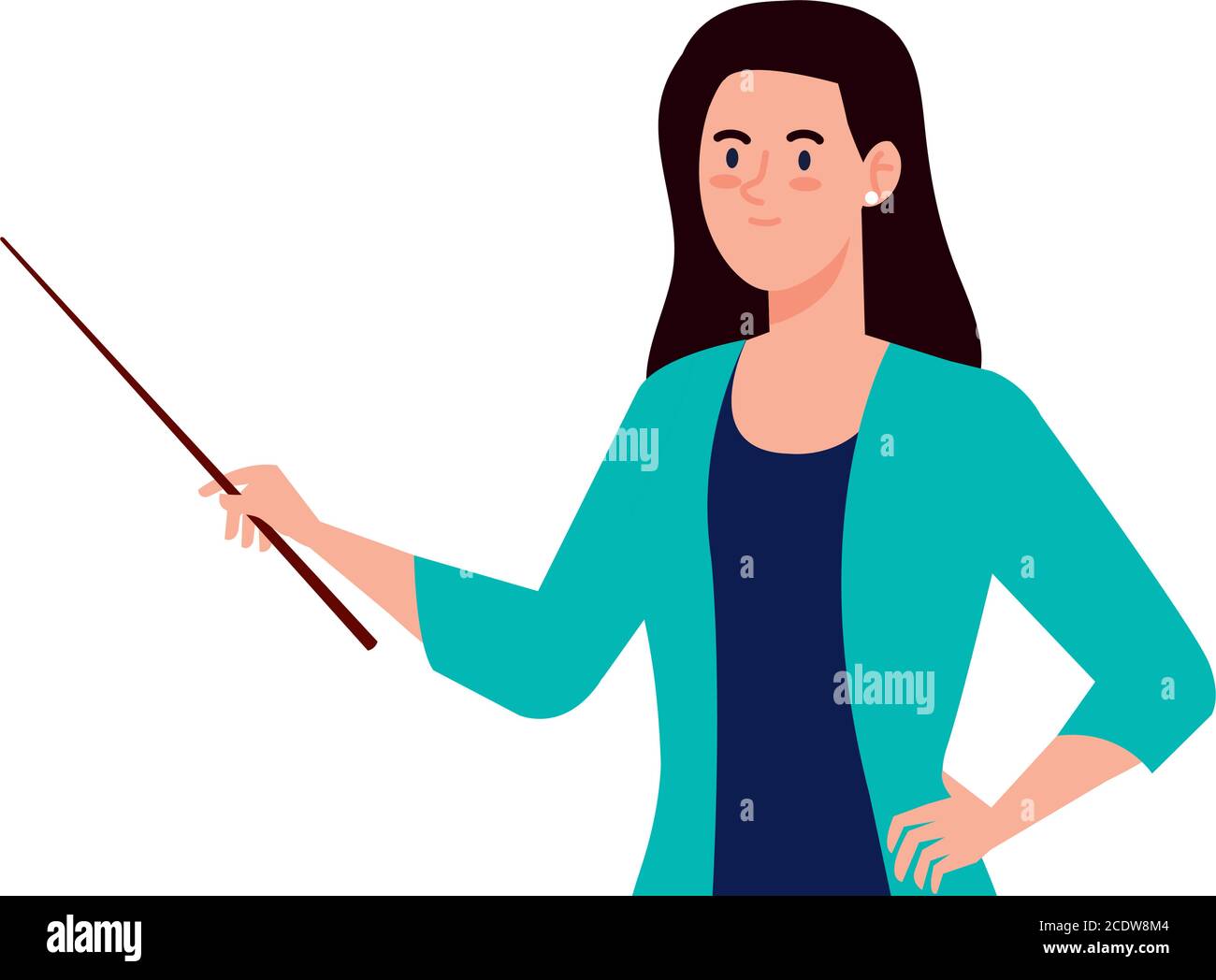 School woman teacher with stick vector design Stock Vector Image & Art ...