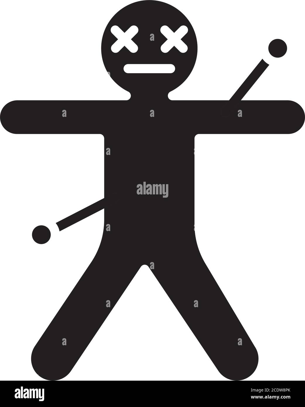 Halloween voodoo doll silhouette style icon design, Holiday and scary ...