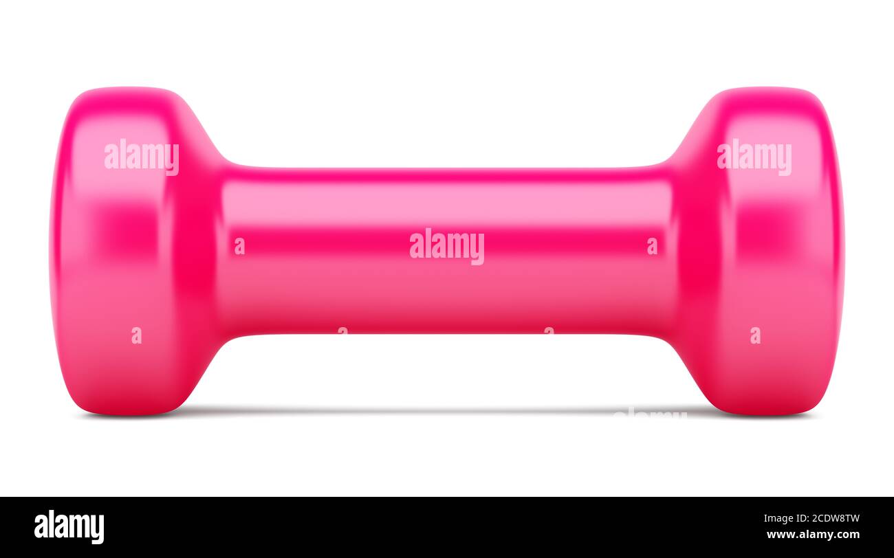 pink dumbbell isolated on white background Stock Photo - Alamy