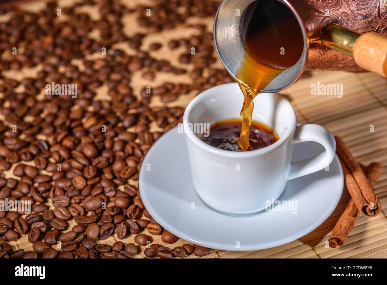 Espresso coffee poured white hi-res stock photography and images - Alamy