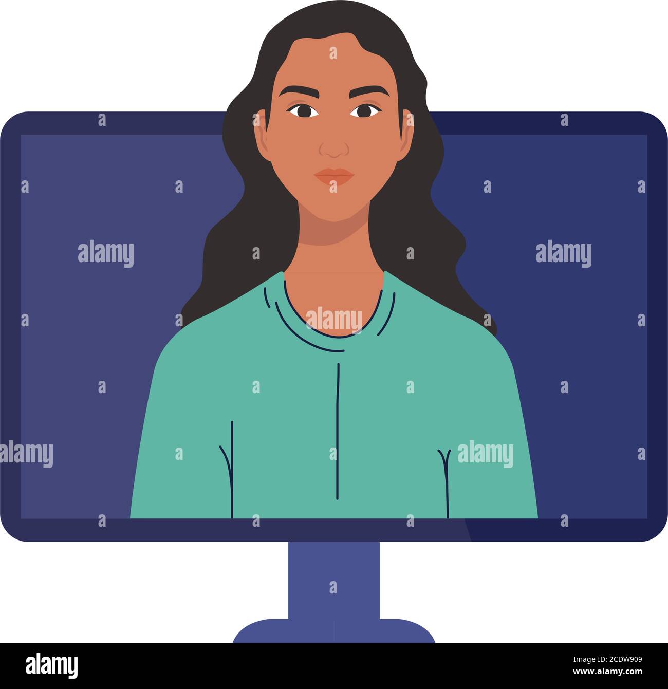 woman cartoon in computer vector design Stock Vector Image & Art - Alamy