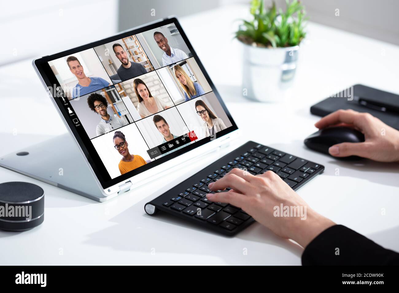 Online Video Conference Call. Work From Home Meeting Stock Photo - Alamy
