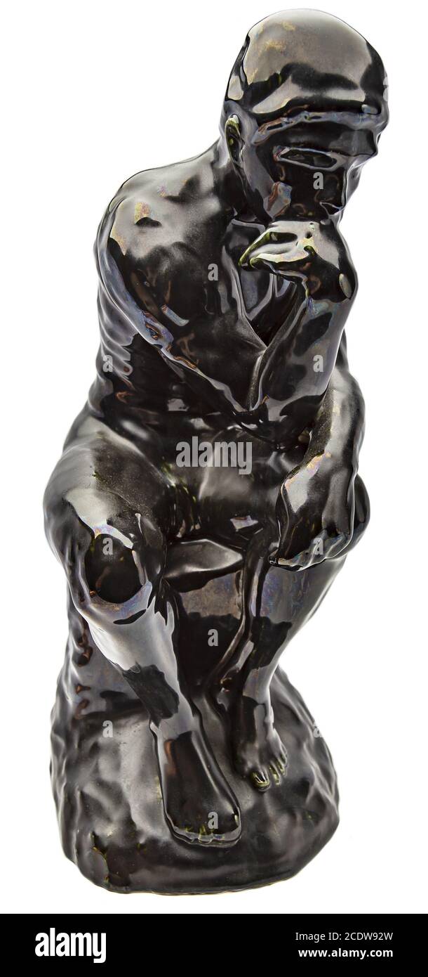 Small The thinker statue Stock Photo - Alamy