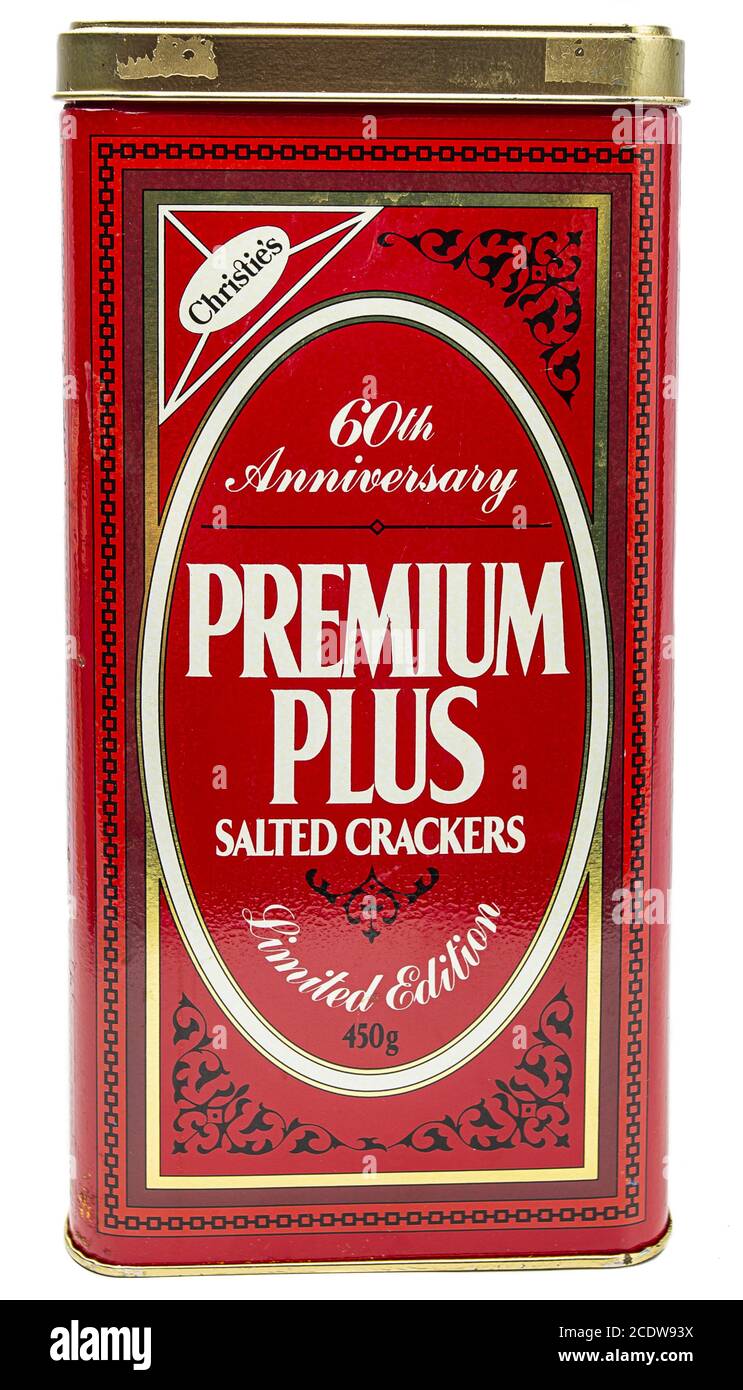 Vintage salted cracker box Stock Photo - Alamy